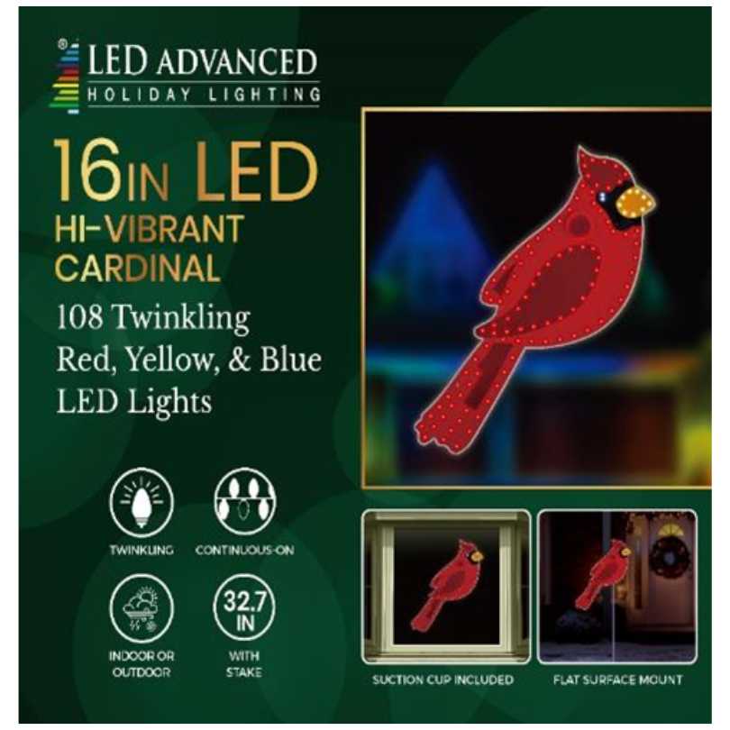 Cardinal - LED Outdoor Decor - 16"