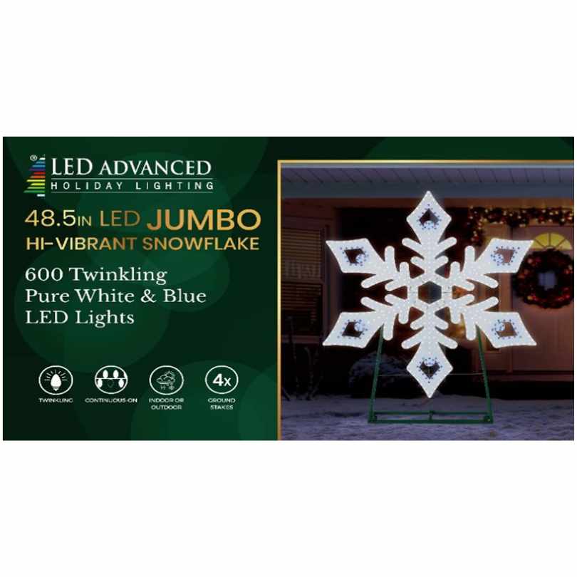 Jumbo Hi-Vibrant LED Snowflake – 48.5"