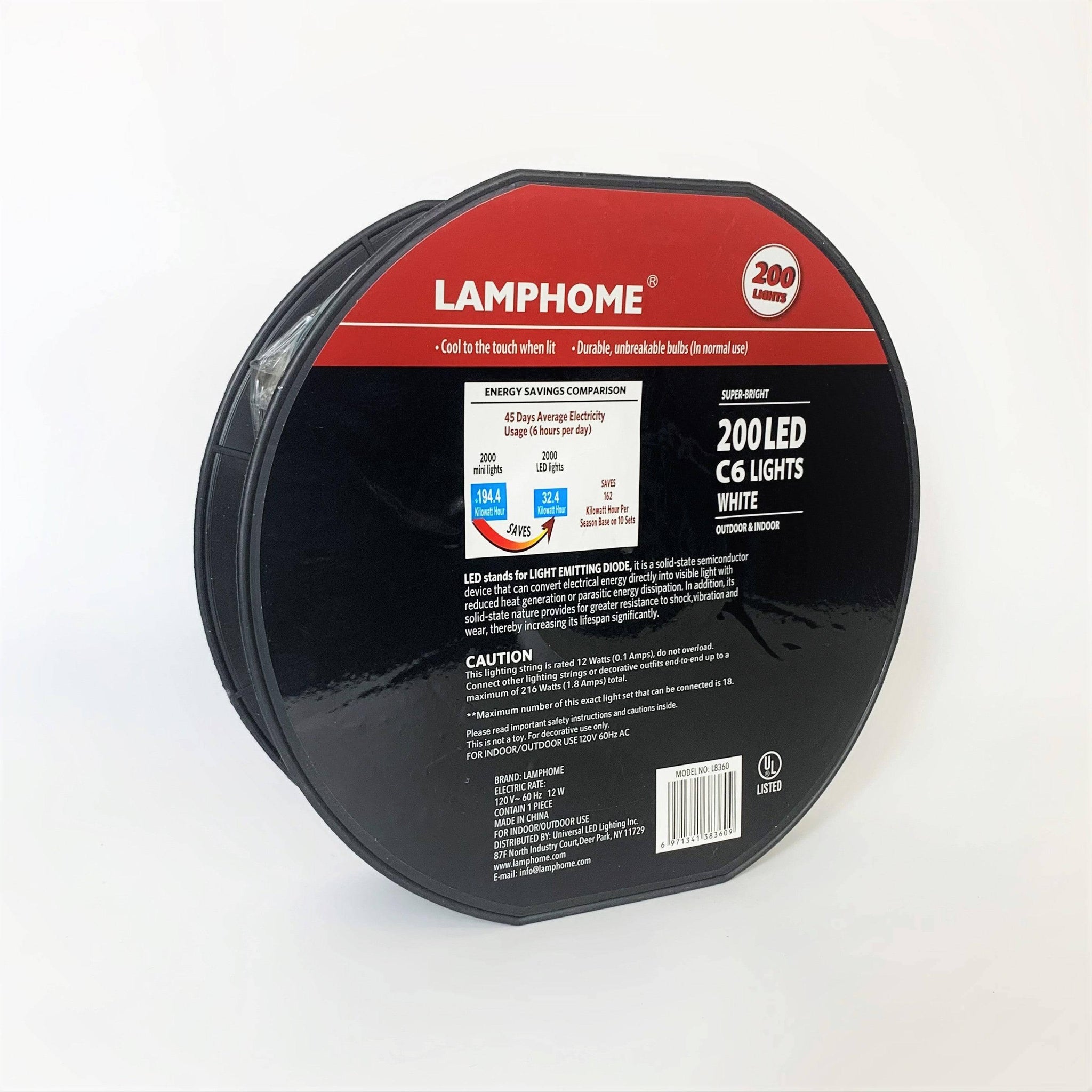 C6 LED 200 ct. String Lights White