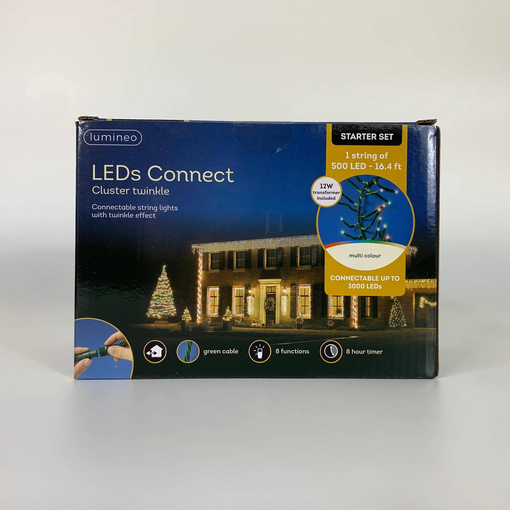 Cluster Twinkle LED 500 ct. String Lights Multi-Colored