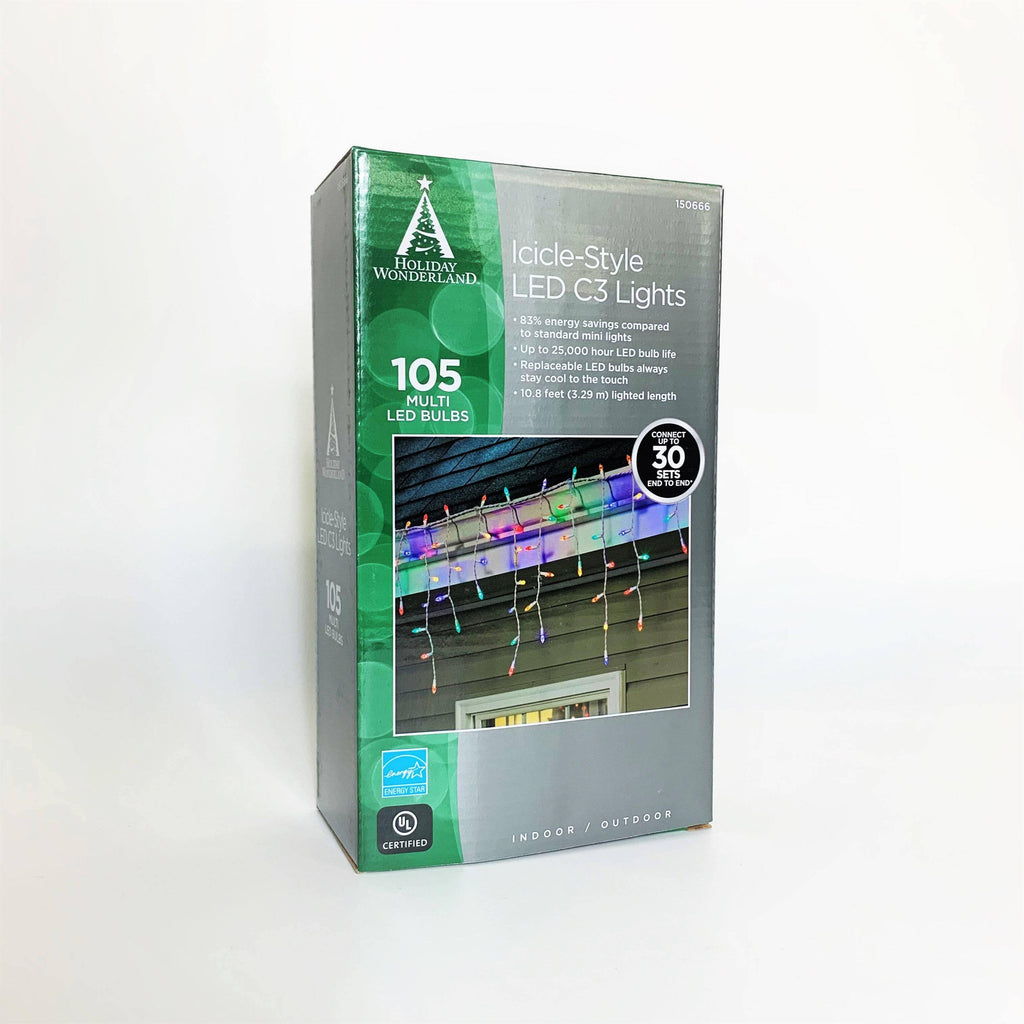 Icicle-Style LED 105 ct. C3 Light String Multi-Colored