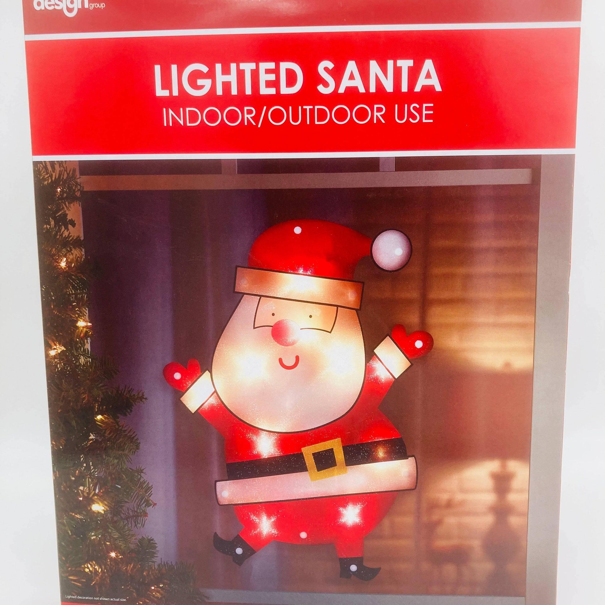 Lit Window Decor - Santa