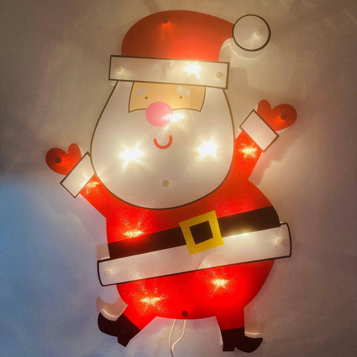 Lit Window Decor - Santa