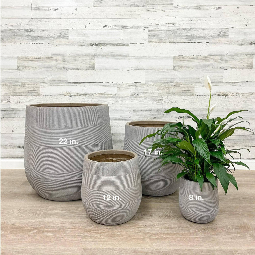 Fiberclay Tall Belly Planter - Taupe - 8-inch