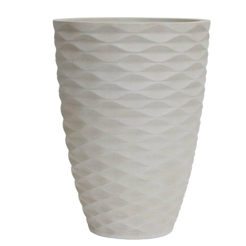 Lightweight Bilbao Tall Planter - Cream - 14-inch