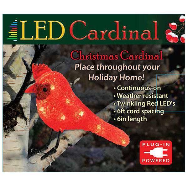 Christmas Cardinal - LED Outdoor Decor - 6"
